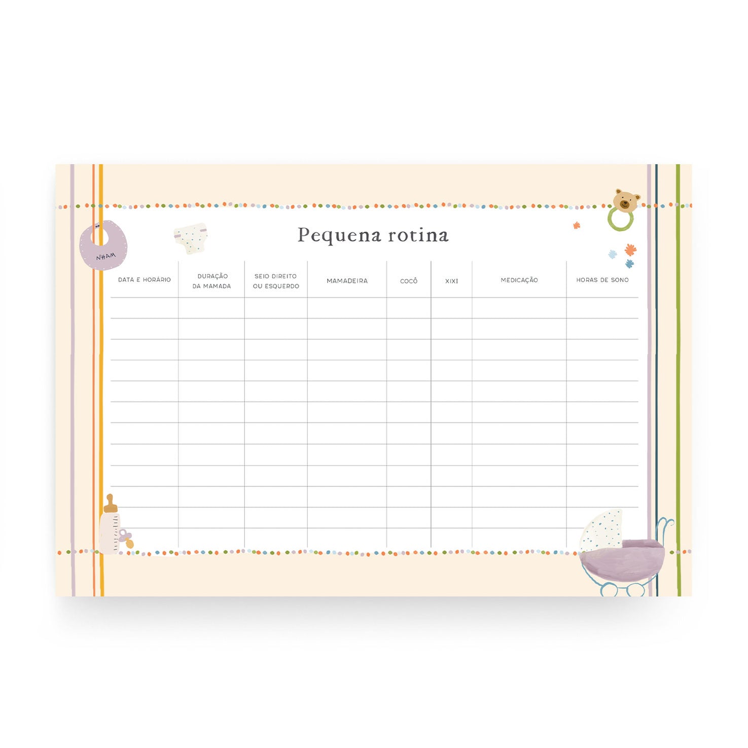 BLOCO G ROTINA DO BEBÊ – Estúdio Papel